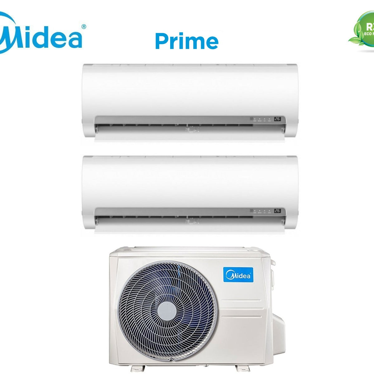 Midea Dual Split Prime 9000+9000 Air Conditioner with M2OD-18HFN8-Q R ...